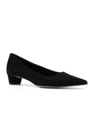 AeydĒ Judi Suede Pointed Toe Pumps With 30mm Heel - Black