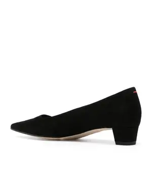 AeydĒ Judi Suede Pointed Toe Pumps With 30mm Heel - Black