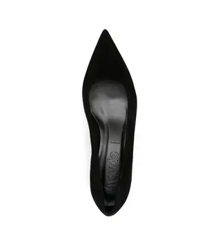 AeydĒ Judi Suede Pointed Toe Pumps With 30mm Heel - Black