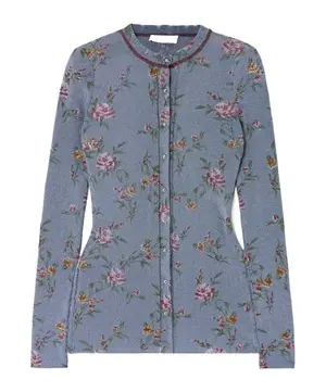 Rabanne Floral-print Cardigan - Blue