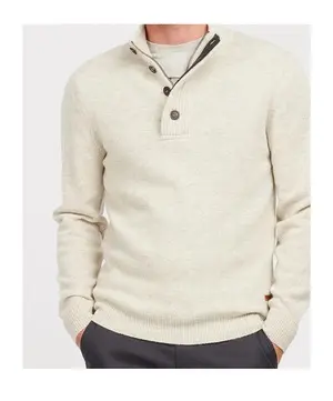Barbour High-neck Half-button Knit Jumper With Ribbed Details
