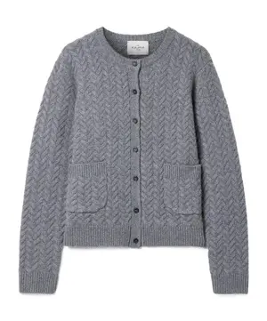 Le Kasha Long-sleeved Cardigan With Round Neck And Button Closure - Grey