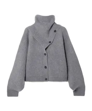 Le Kasha Long-sleeved Cardigan With Button Closure - Grey