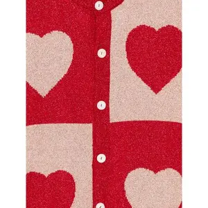 BODE Hearts Lamé Cardigan