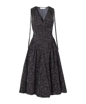 Proenza Schouler Pleated Print Midi Dress - Black