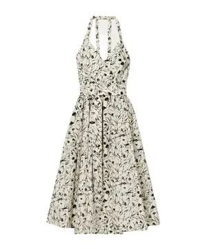 Proenza Schouler Rhea Tie-up Printed Dress - White