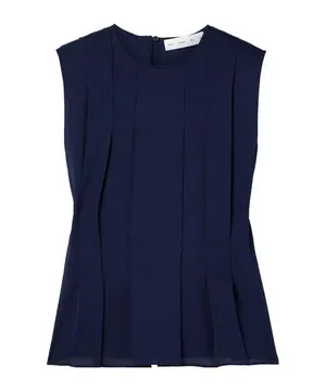Proenza Schouler Makayla Pleated Vest - Navy Blue