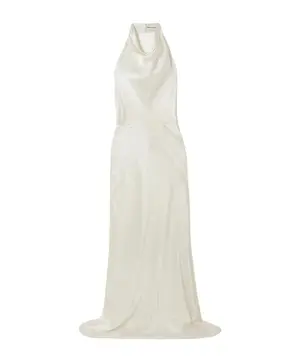 Rebecca Vallance Attia Silk Satin Halterneck Maxi Dress With Open Back