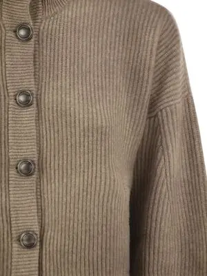 Brunello Cucinelli Pure Cashmere English Rib Cardigan - Brown