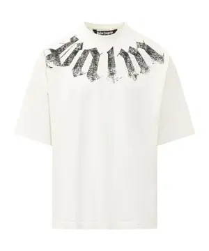 Palm Angels Big Neck Logo T-shirt - White