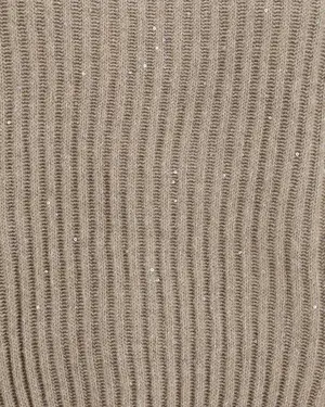 Brunello Cucinelli High-neck Long-sleeve Knitwear With Ribbed Details