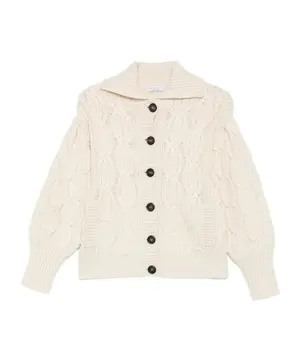 Brunello Cucinelli Collared Long-sleeved Knit Sweater - White