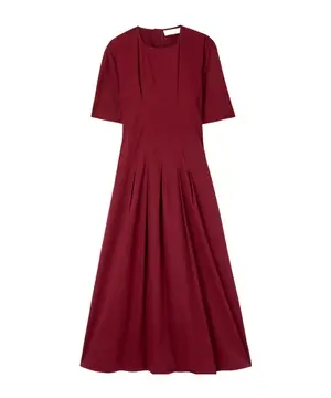Proenza Schouler Ainsley Pleated Midi Dress - Wine Red