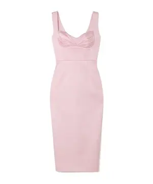 Rebecca Vallance Aymee Sweetheart Neckline Midi Dress - Pink