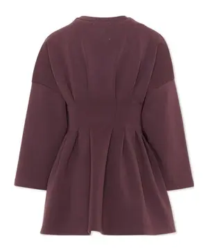 DOUUOD Pleated Drop-shoulder Jersey Dress