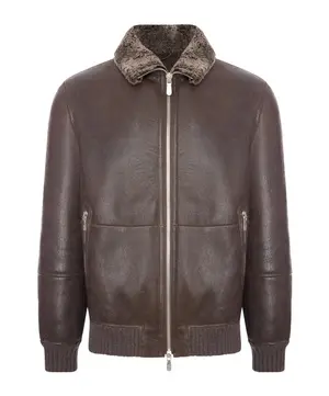 Brunello Cucinelli Effect Shearling Bomber Jacket