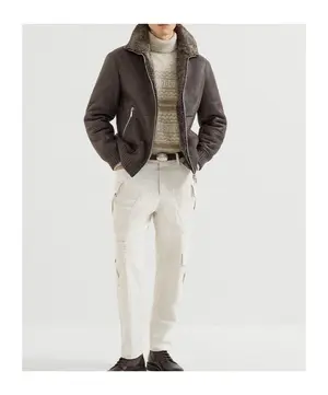 Brunello Cucinelli Effect Shearling Bomber Jacket