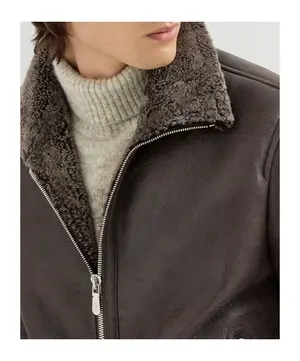 Brunello Cucinelli Effect Shearling Bomber Jacket