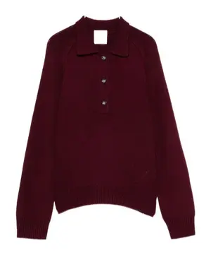 ALLUDE Long-sleeved Sweater - Wine Red