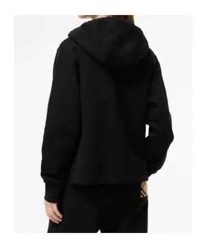 Burberry Check Label Cotton Zip Hoodie - Black