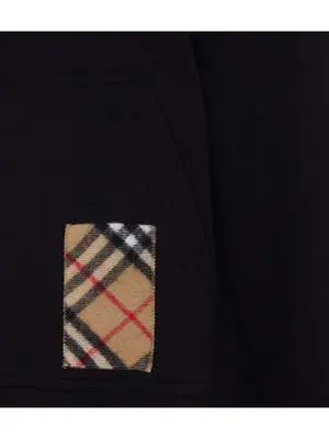 Burberry Cashmere Check Patch Cotton Zip Hoodie