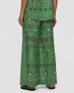ALEMAIS Elastic Waistband Wide-leg Pants With Drawstring