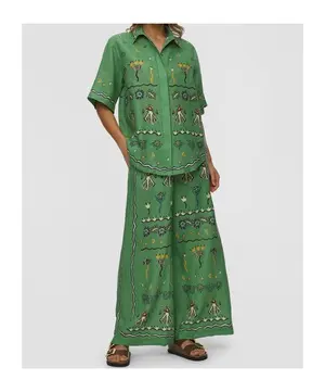 ALEMAIS Elastic Waistband Wide-leg Pants With Drawstring
