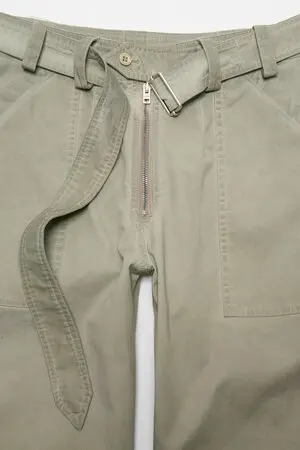 Acne Studios Belted Straight-leg Trousers - Clay Beige