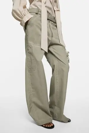 Acne Studios Belted Straight-leg Trousers - Clay Beige
