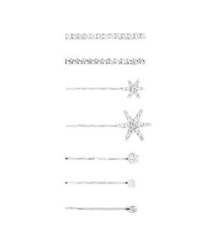 JENNIFER BEHR Set Of Seven Swarovski Crystal Hair Slides - Silver