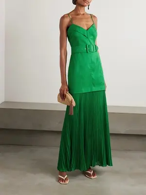 Rebecca Vallance Bailey Tie-up Pleated Dress