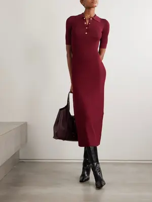 Rebecca Vallance Reagan Ribbed Knit Polo Dress