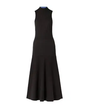 Proenza Schouler Ezme Paneled Knitted Midi Dress - Dark Brown