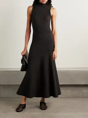 Proenza Schouler Paneled Knitted Midi Dress