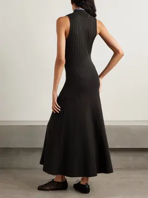 Proenza Schouler Paneled Knitted Midi Dress