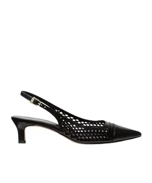 Michael Kors Amara Laser-cut Leather Slingback Pump - Black