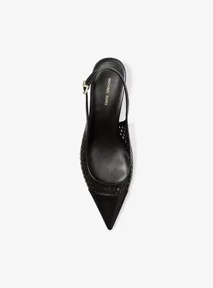 Michael Kors Amara Laser-cut Leather Slingback Pump