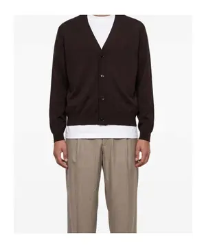 LARDINI V-neck Cardigan - Brown