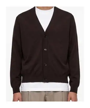 LARDINI V-neck Cardigan - Brown