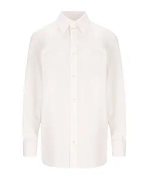 Saint Laurent Collared Long-sleeved Shirt - White