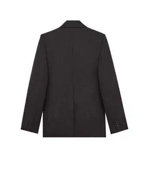 Saint Laurent Double-breasted Jacket In Felted Wool Gabardine