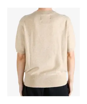 Extreme Cashmere Short-sleeved V-neck Sweater