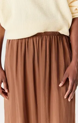 American Vintage Elastic Waistband A-line Midi Skirt