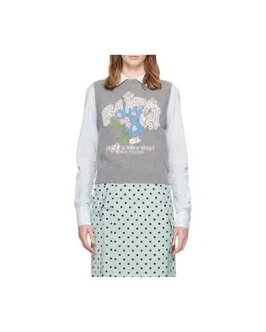 GANNI Floral Jacquard Knitted Vest - Paloma