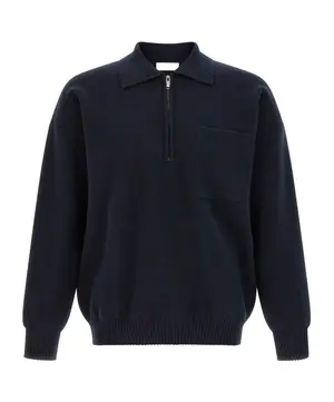 ROBERTO COLLINA Zip Polo Knitted Top