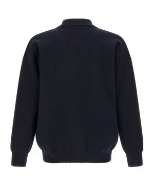 ROBERTO COLLINA Zip Polo Knitted Top