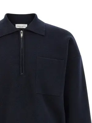ROBERTO COLLINA Zip Polo Knitted Top