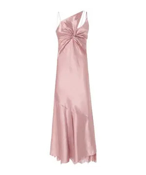 Pinko Lace-trimmed Asymmetrical Midi Dress - Pink
