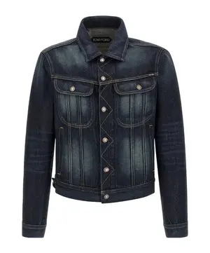 TOM FORD Long-sleeve Denim Jacket - Blue