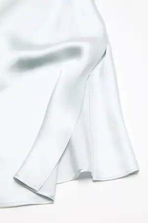 Acne Studios Shiny Satin Tank Top With Adjustable Straps And Side Slit - White